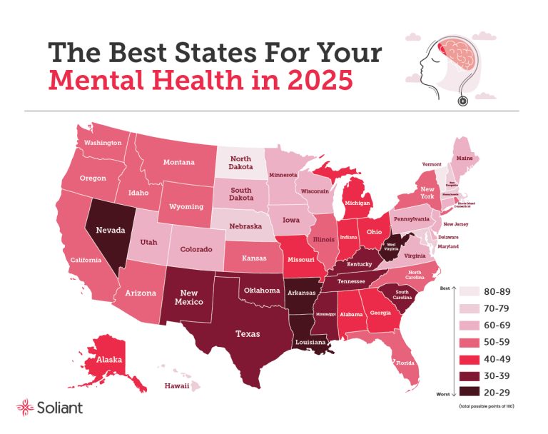 The 2025 Best States for Mental Health Report | Soliant
